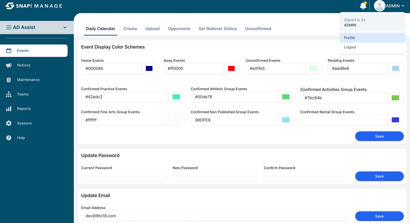 Daily Calendar View: Customization and Color Codes